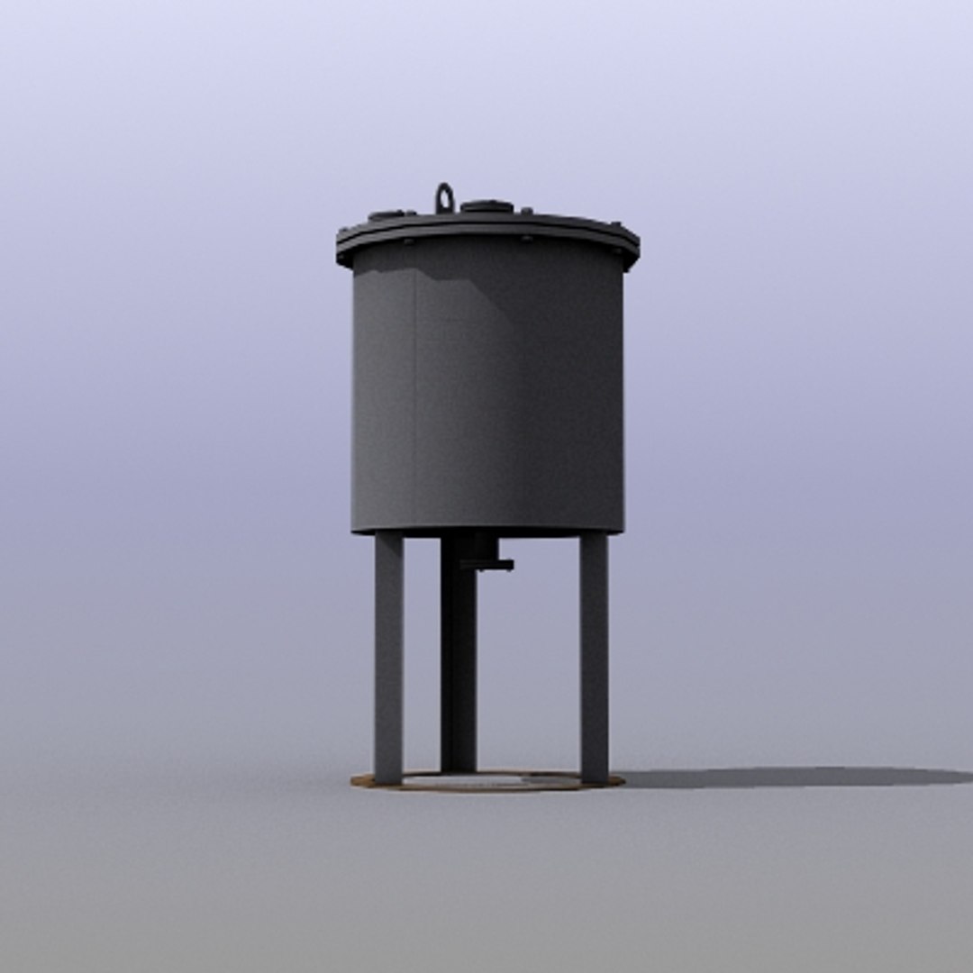 3d low-poly water tank model