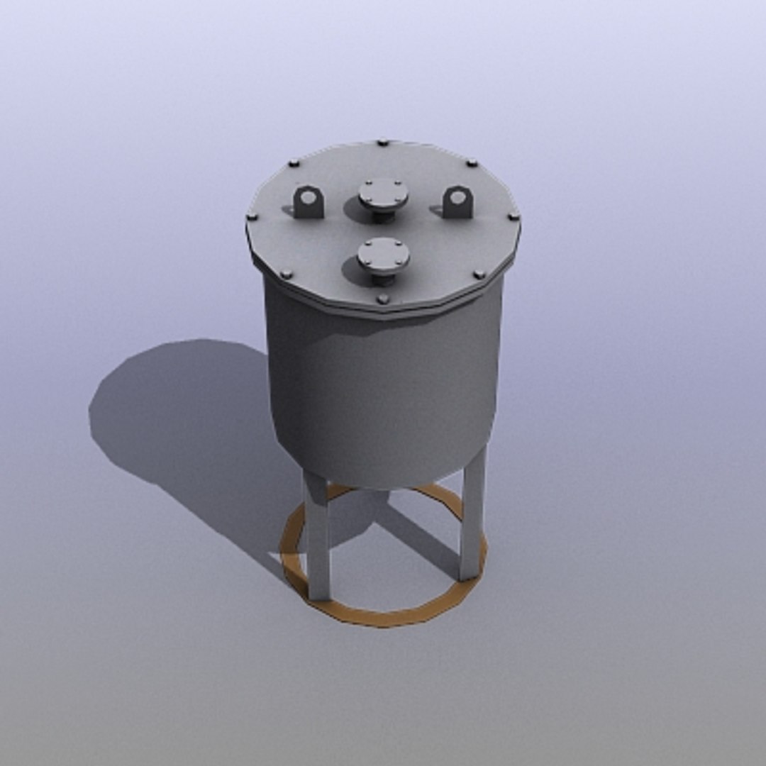 3d low-poly water tank model