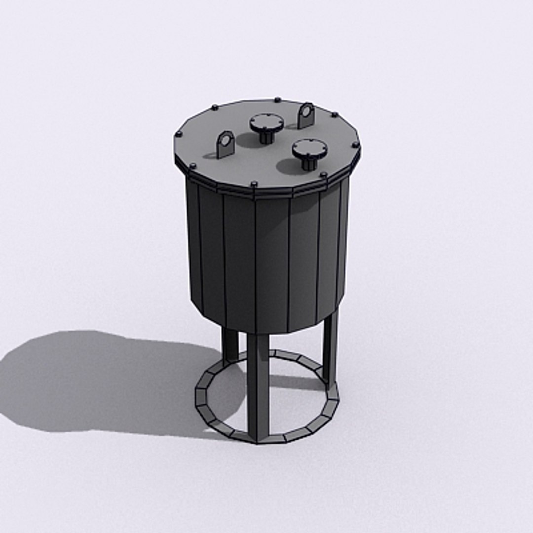 3d low-poly water tank model