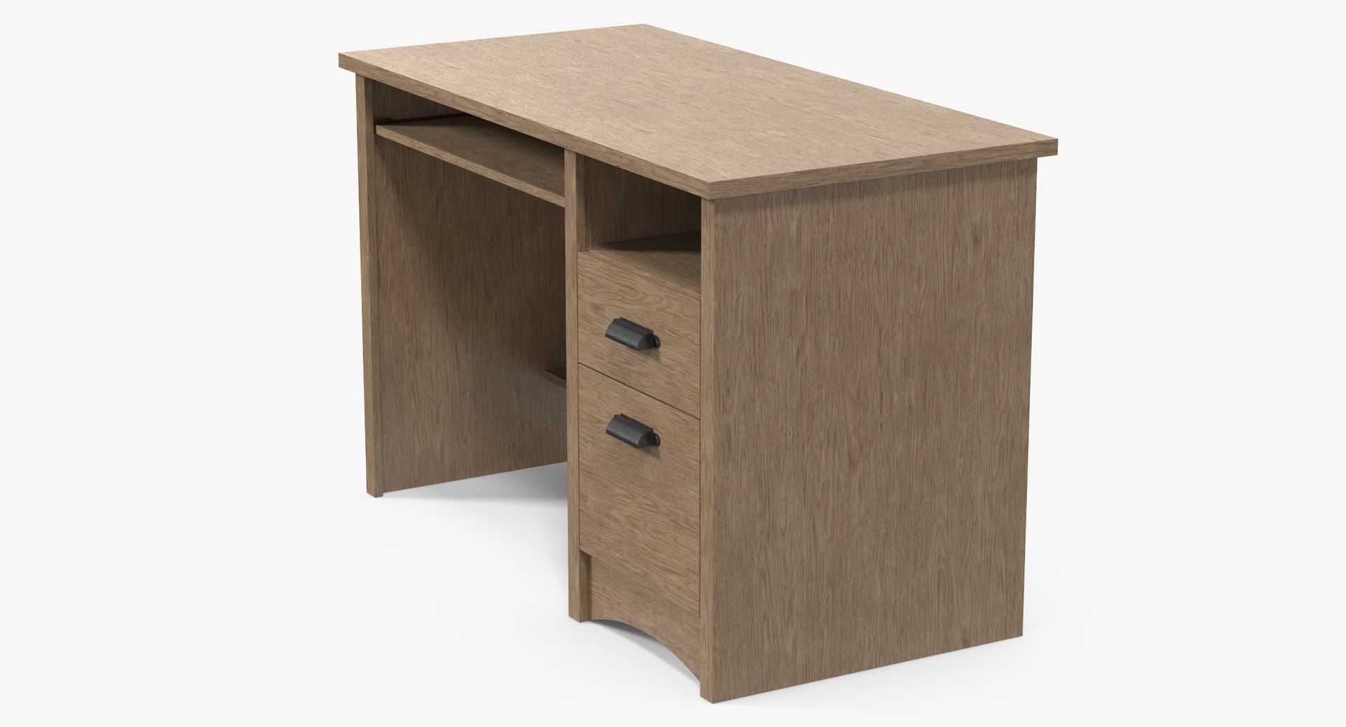 3D Computer Desk 3 Rustic Model - TurboSquid 1277431