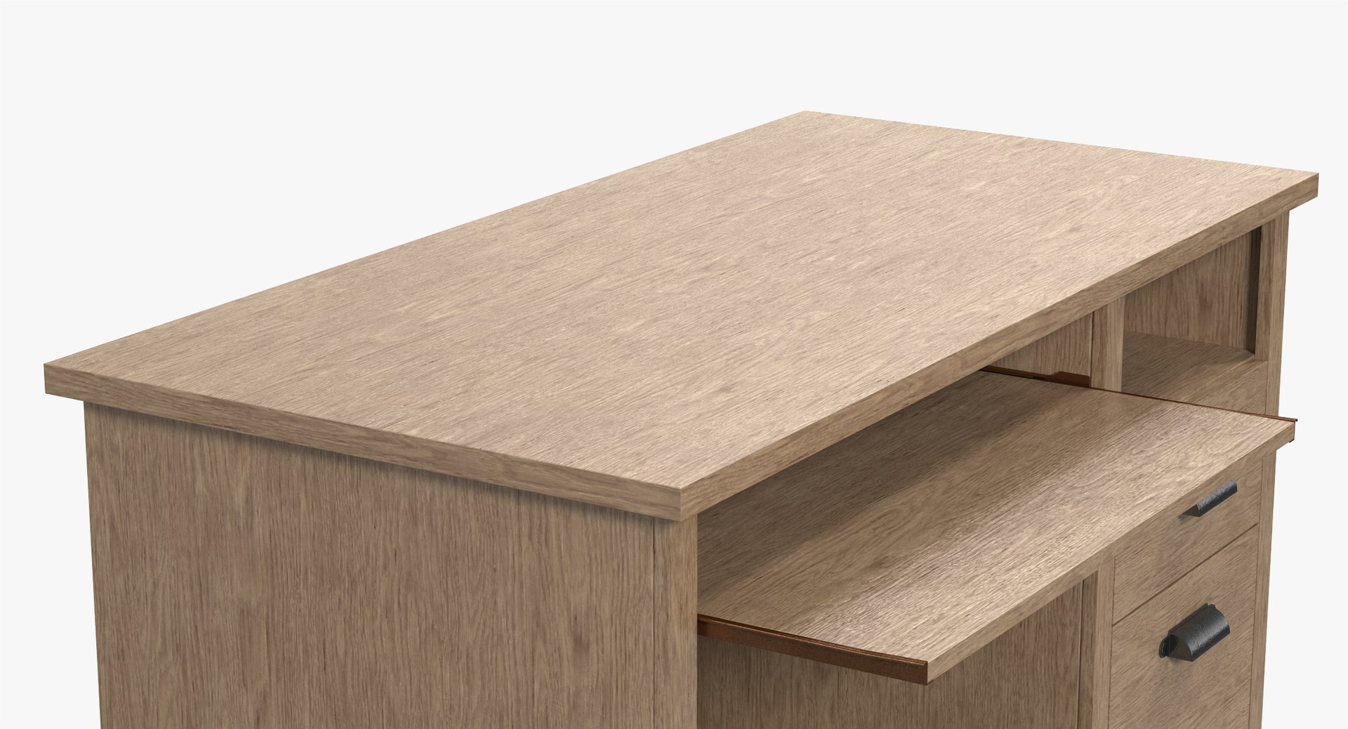 3D Computer Desk 3 Rustic Model - TurboSquid 1277431