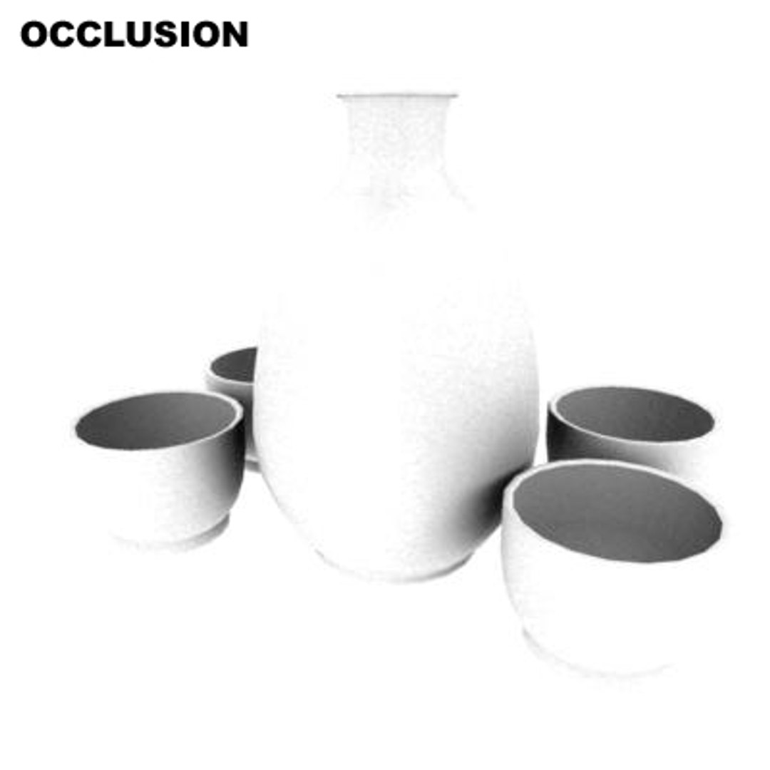 Japanese Sake Set Pot 3d Ma