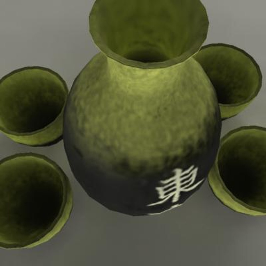 Japanese Sake Set Pot 3d Ma