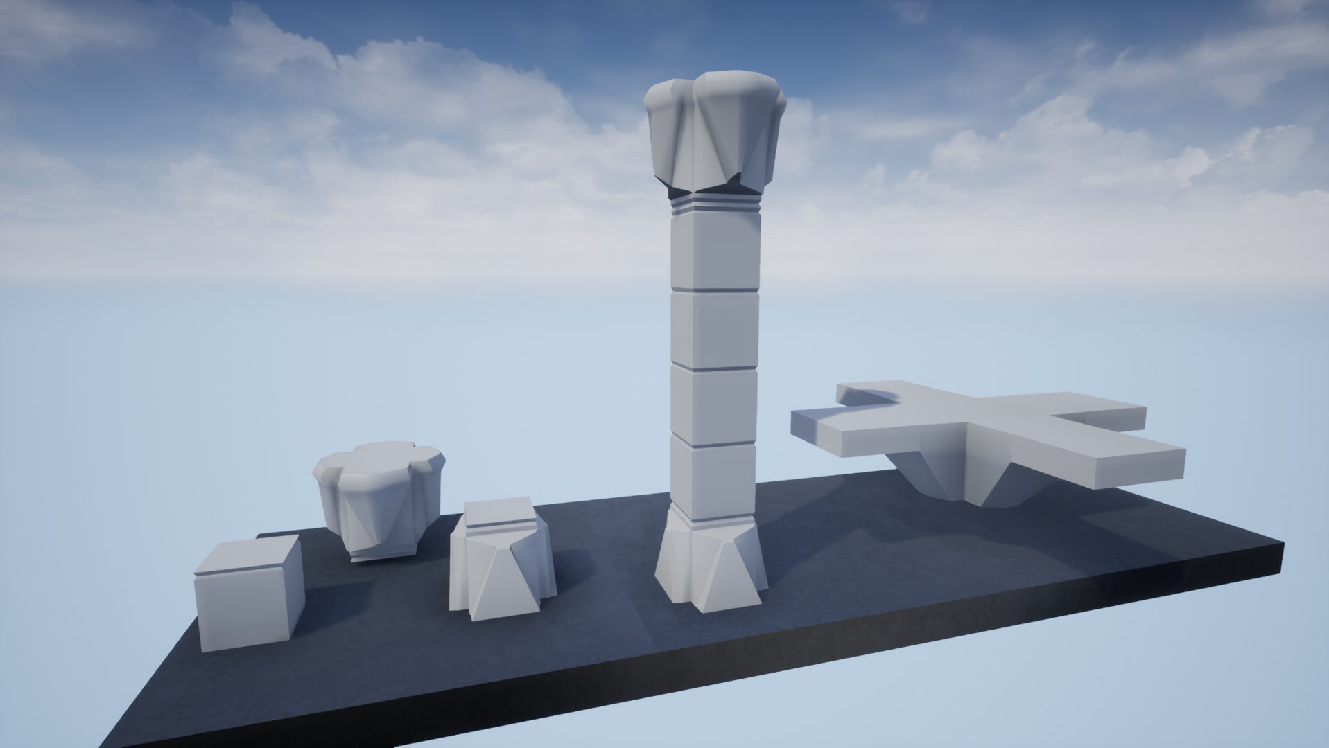 Low-poly dwarven column 3D - TurboSquid 1376615