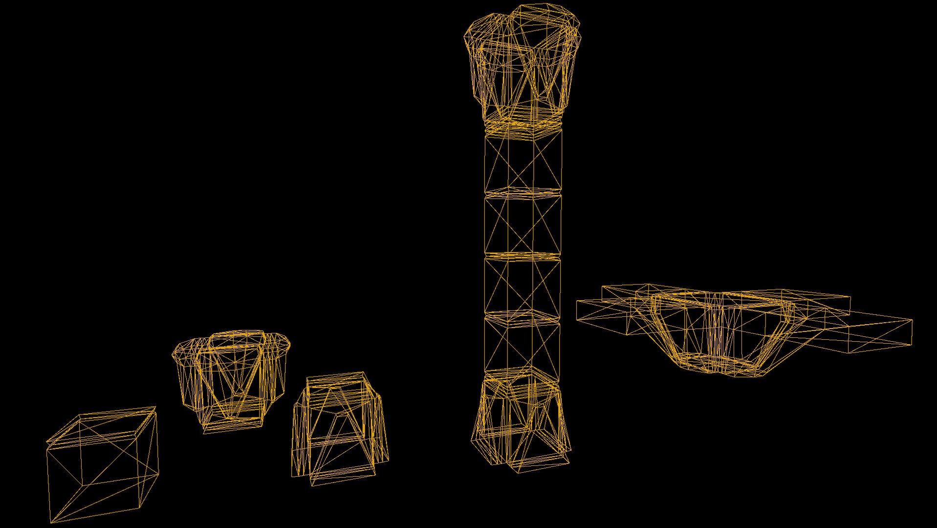 Low-poly dwarven column 3D - TurboSquid 1376615