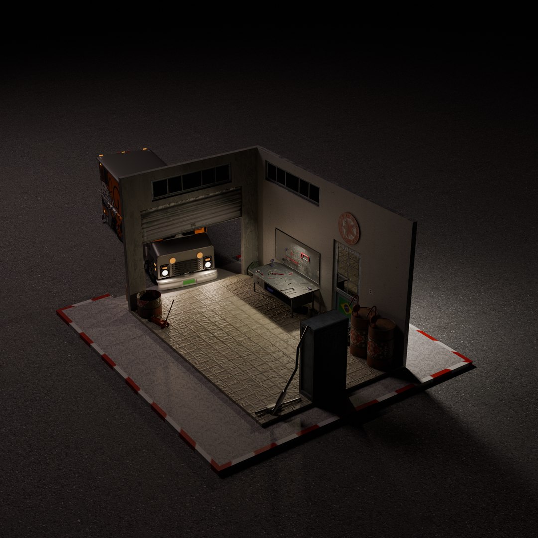 Garage With Vane Model - TurboSquid 2247100