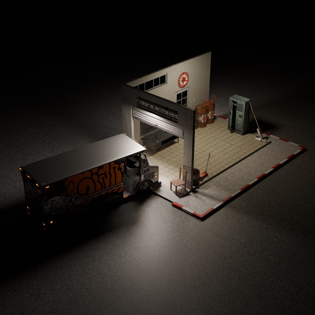 Garage With Vane Model - TurboSquid 2247100