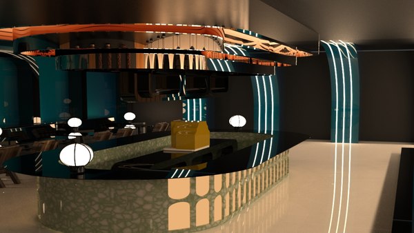 Art Deco Coffee Bar 3D - TurboSquid 2029258