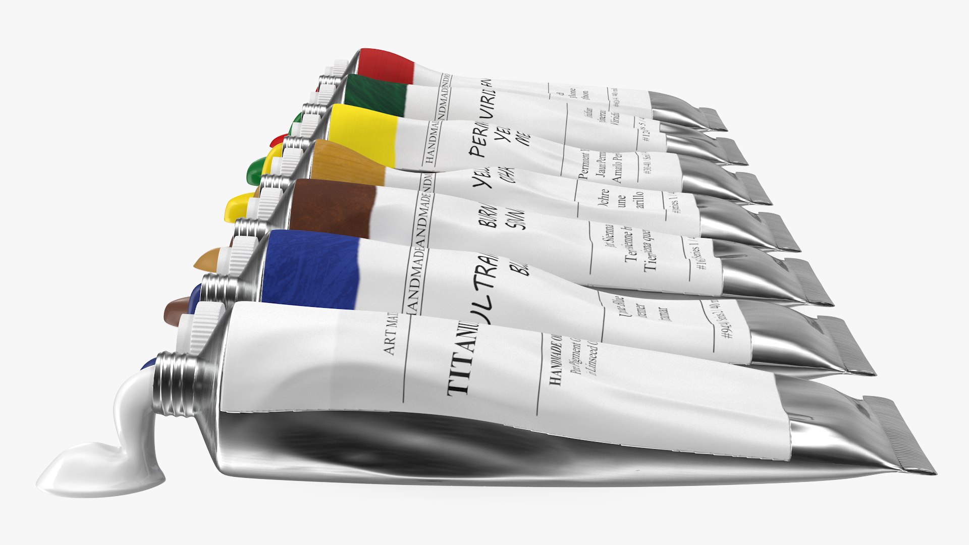 Spilled Oil Paint Tubes Set model - TurboSquid 1828866