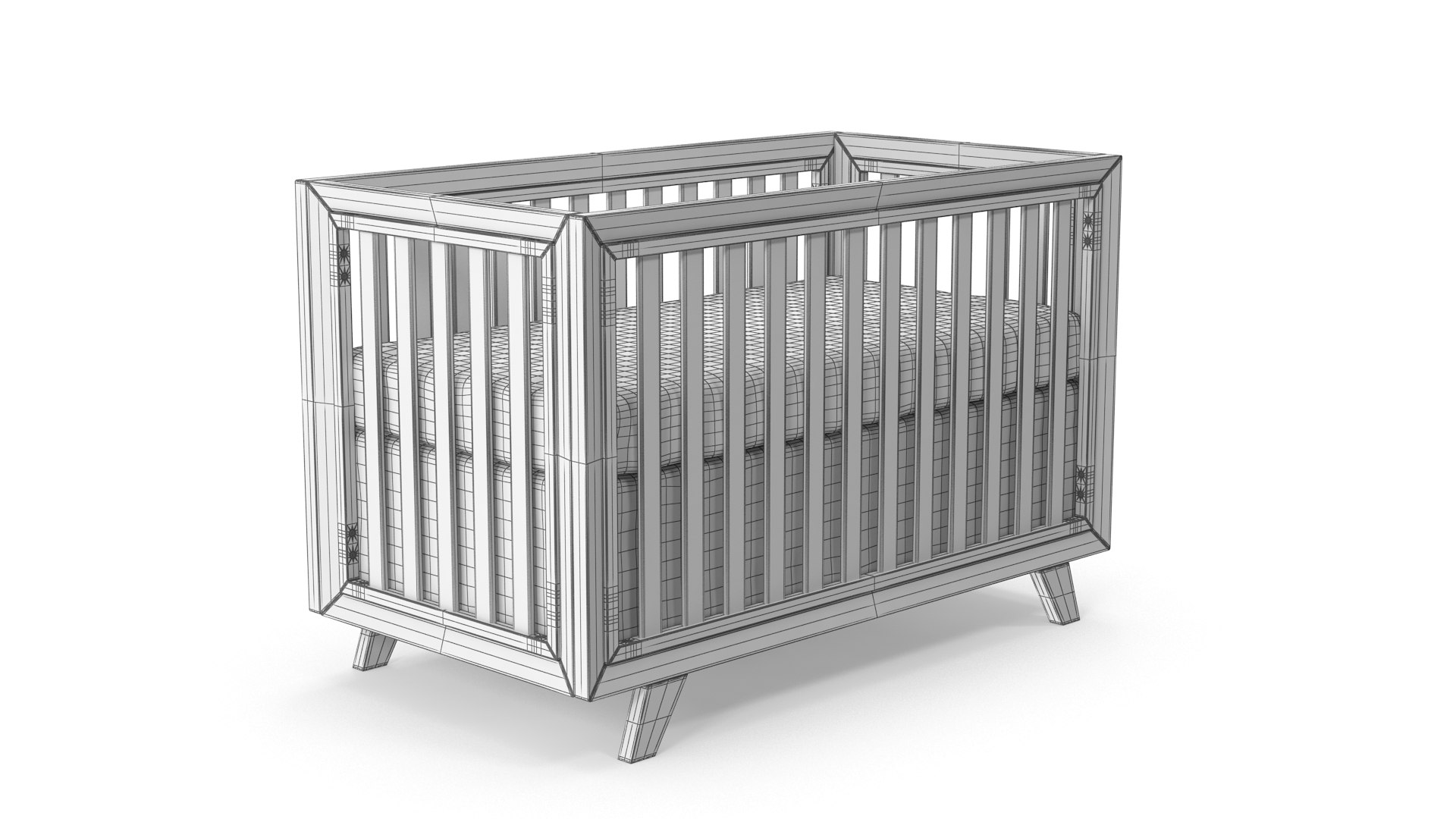 3D Baby Cribs V1 Model - TurboSquid 1994652