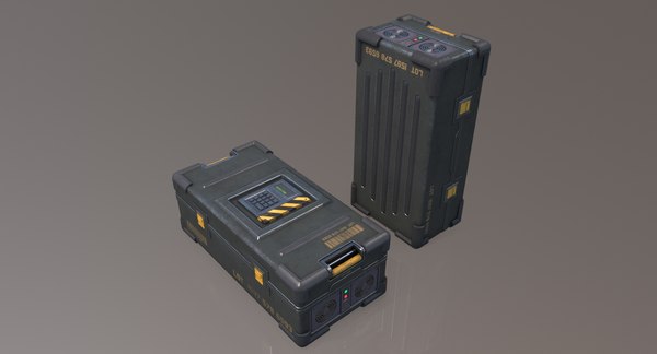 sci-fi military crate container obj