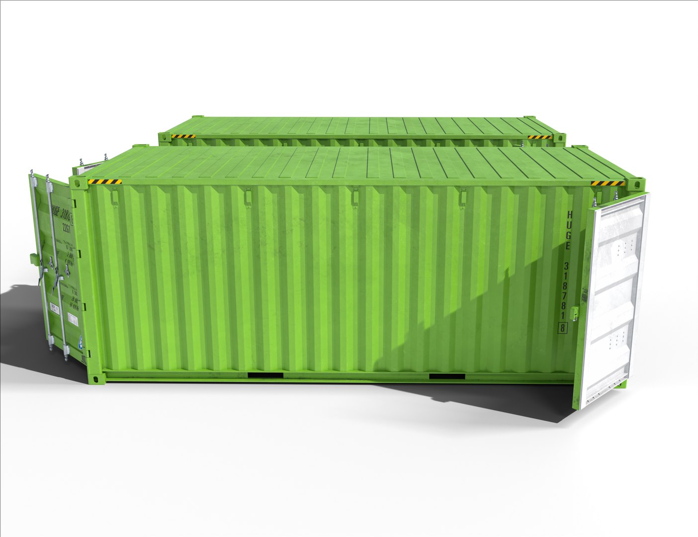 20ft Cargo Container Green Light 3D Model - TurboSquid 2205947