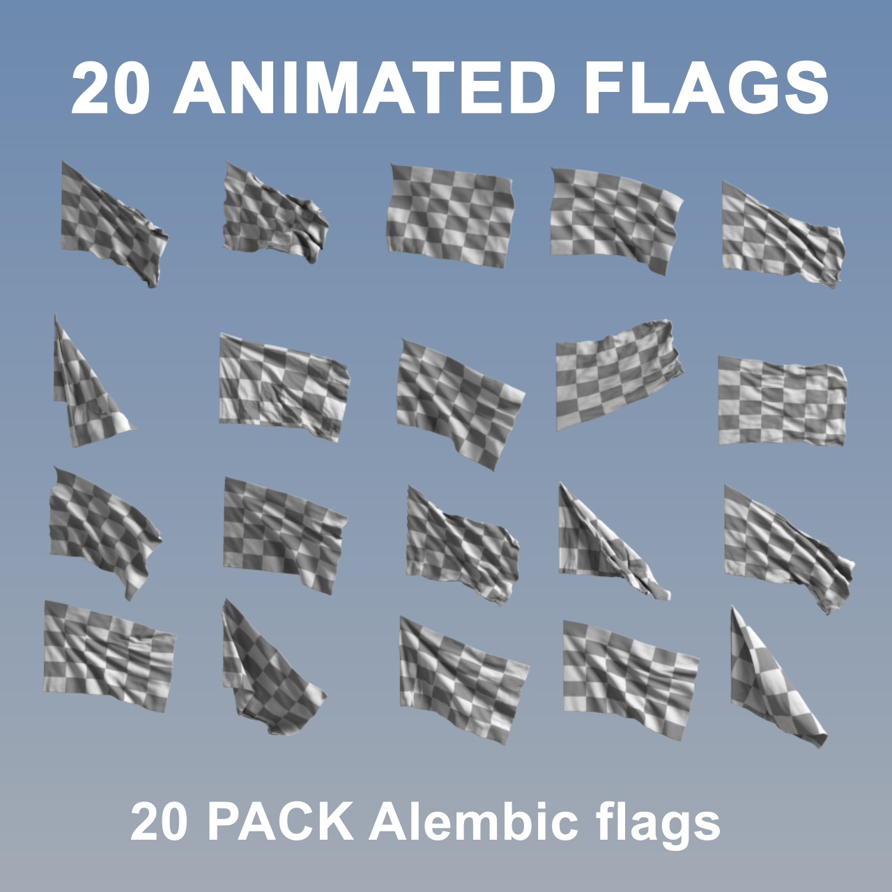 modelo 3d Banderas animadas - Paquete de 20 - TurboSquid 1483496