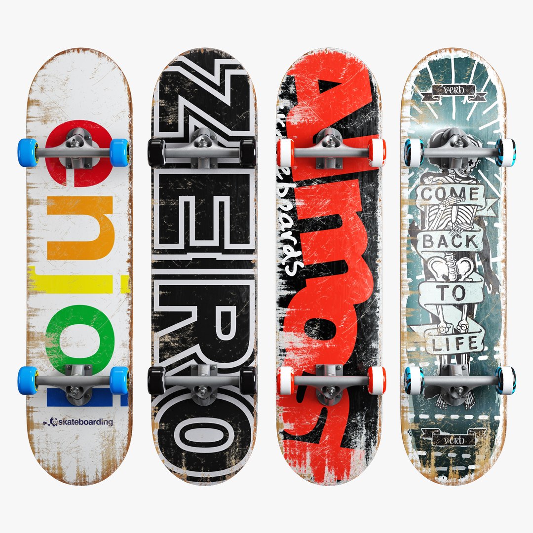 Skateboard Set 008 3D Model - TurboSquid 2039249