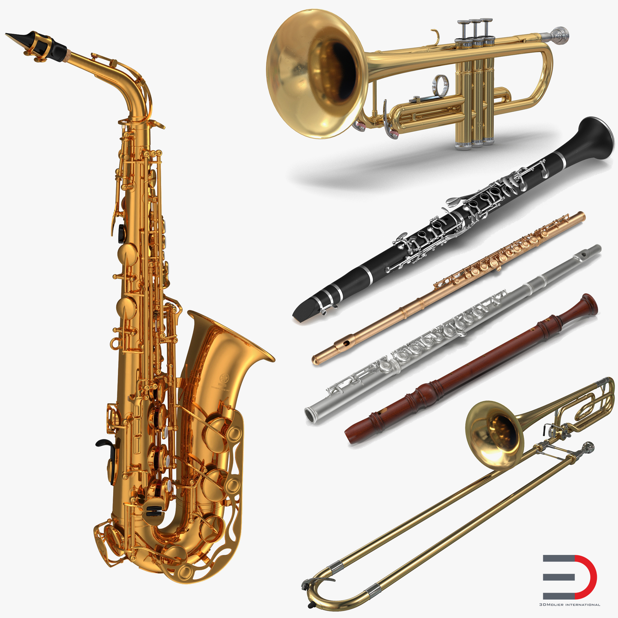 Wind instruments 2 3D model - TurboSquid 1231759