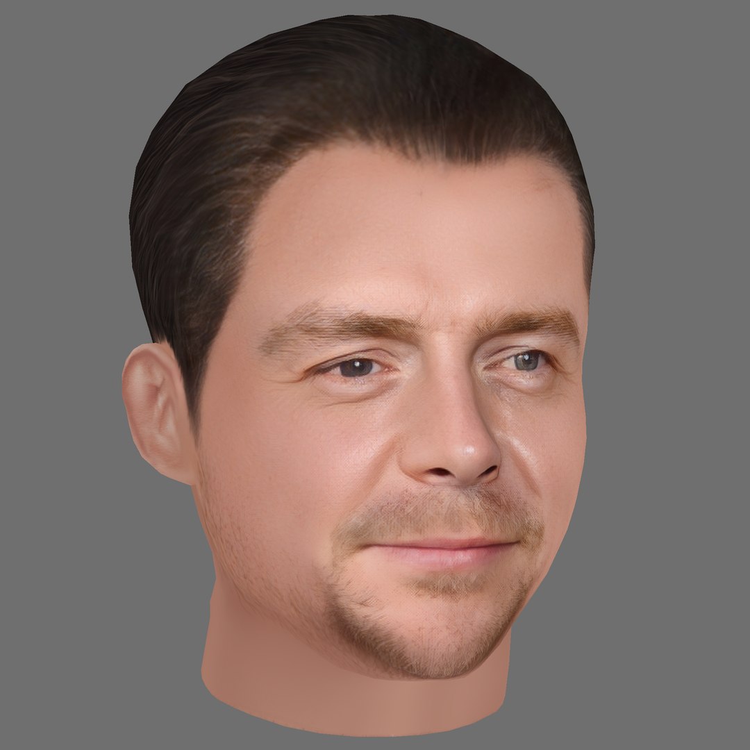 3D Model Simon Pegg Head - Low Poly Head For Game - TurboSquid 2297007