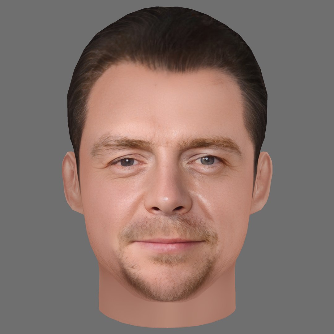 3D Model Simon Pegg Head - Low Poly Head For Game - TurboSquid 2297007