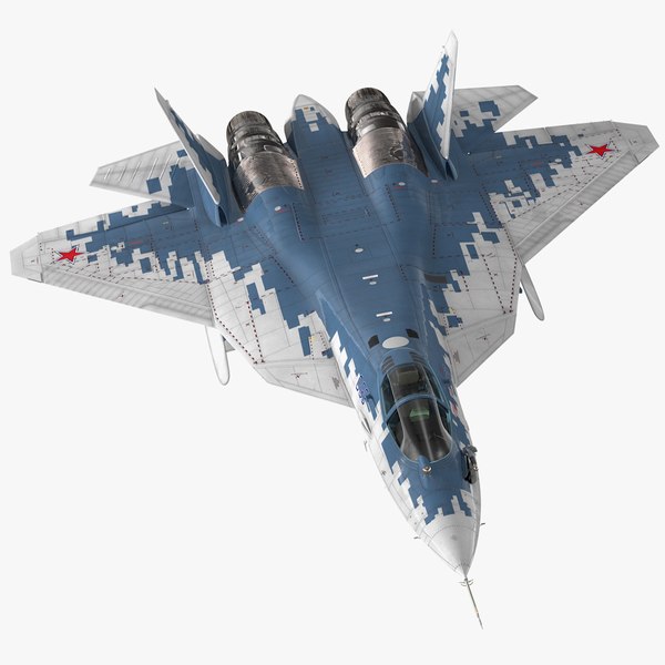 modelo 3d SU 57 Stealth Jet Fighter Pixel Camuflaje preparado para ...