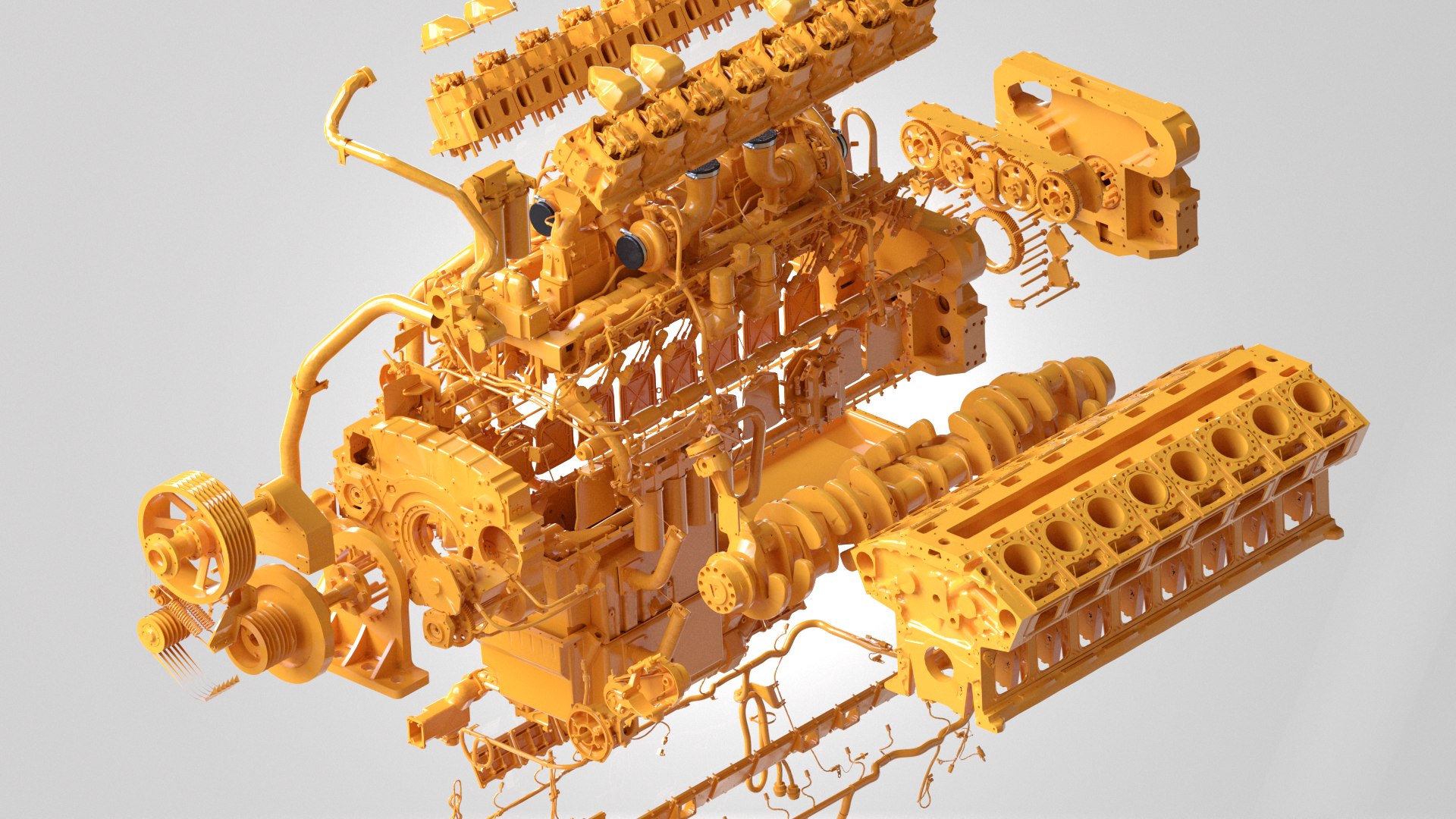 3516B Industrial Diesel Engine 3D Model - TurboSquid 2195673