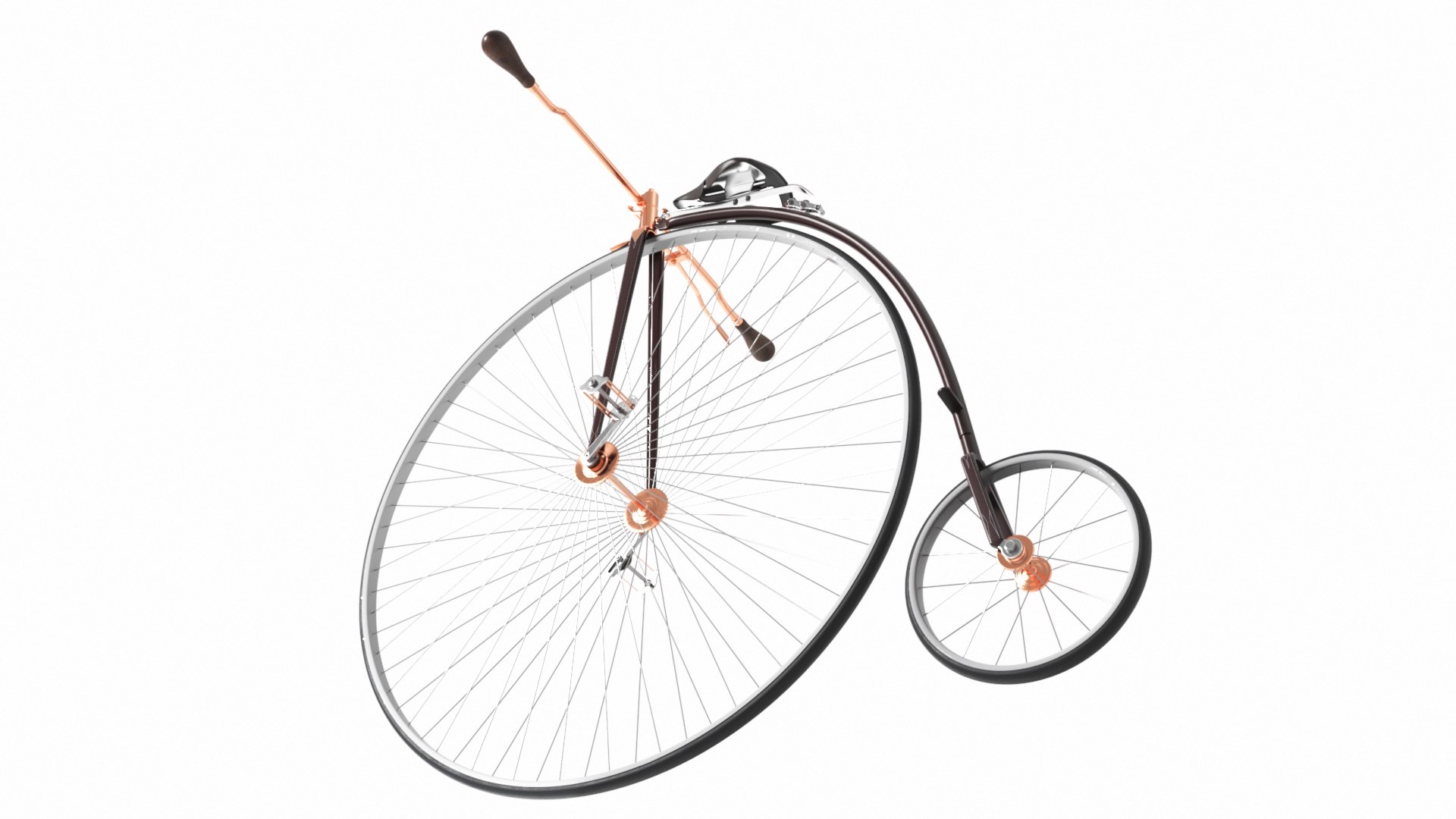 3D Model High Wheel Bicycle Rigged - TurboSquid 2326265
