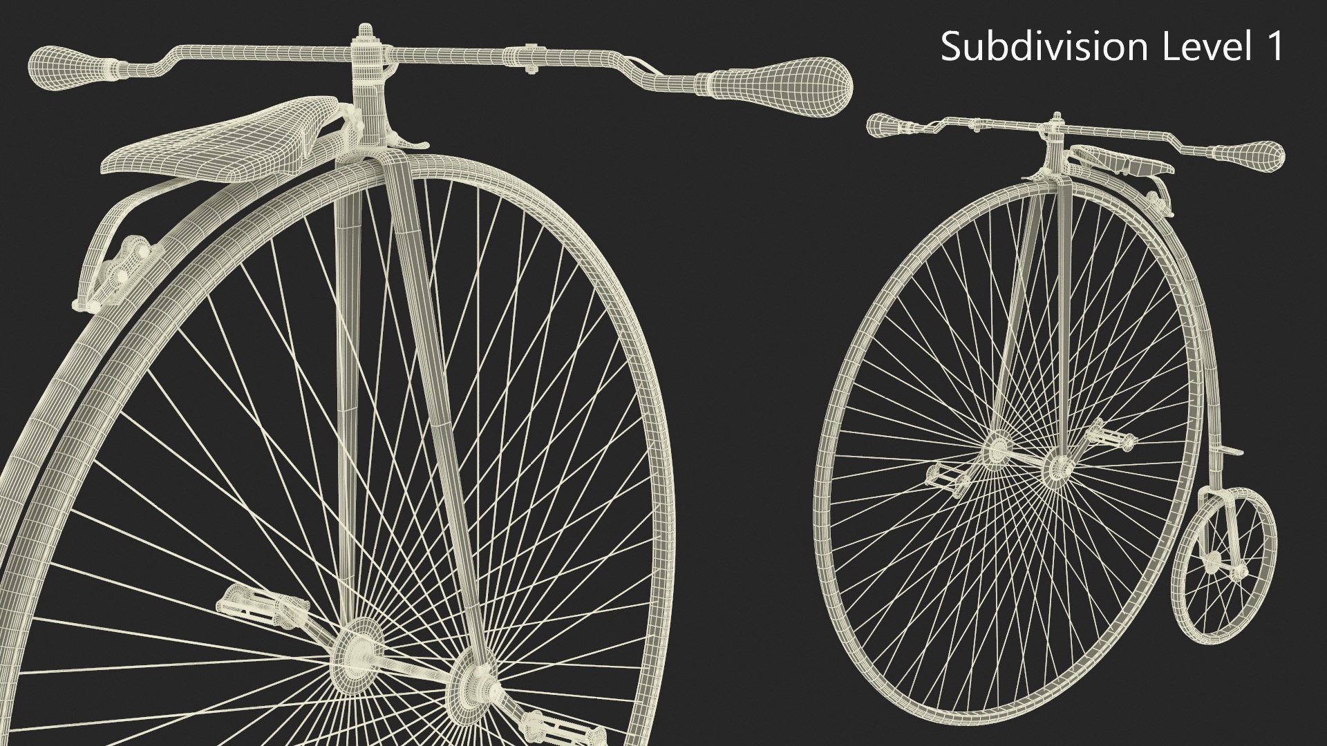 3D Model High Wheel Bicycle Rigged - TurboSquid 2326265