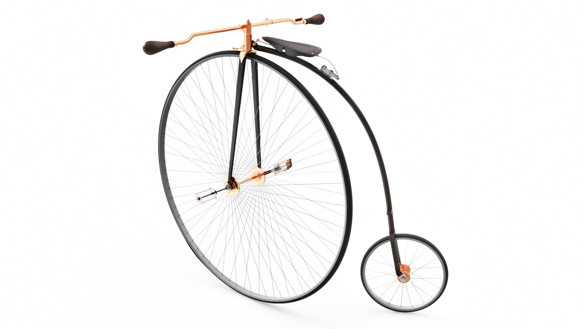 3D Model High Wheel Bicycle Rigged - TurboSquid 2326265