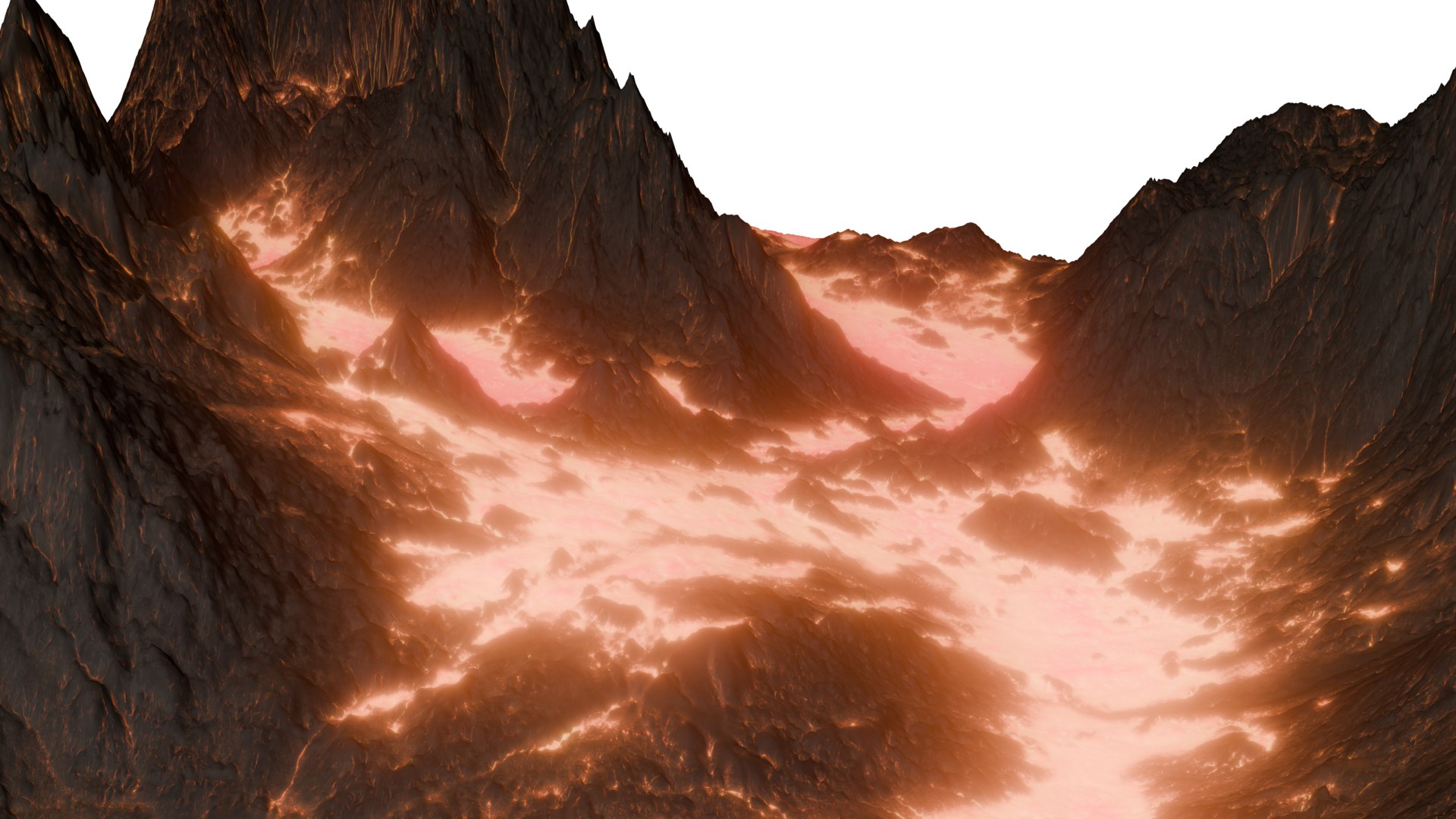 16k Lava Mountain Field Seamless Height Map And 3D Terrain 3D Model ...