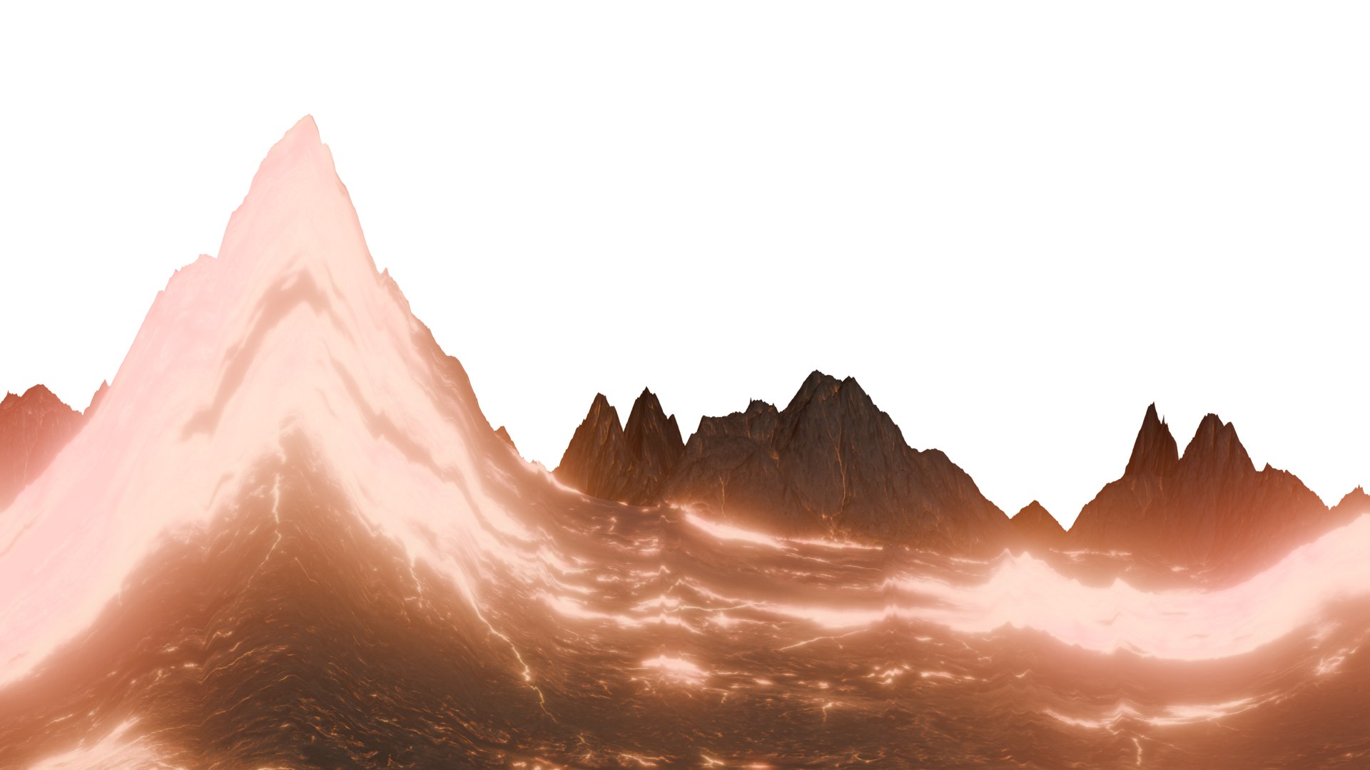 16k Lava Mountain Field Seamless Height Map And 3D Terrain 3D Model ...