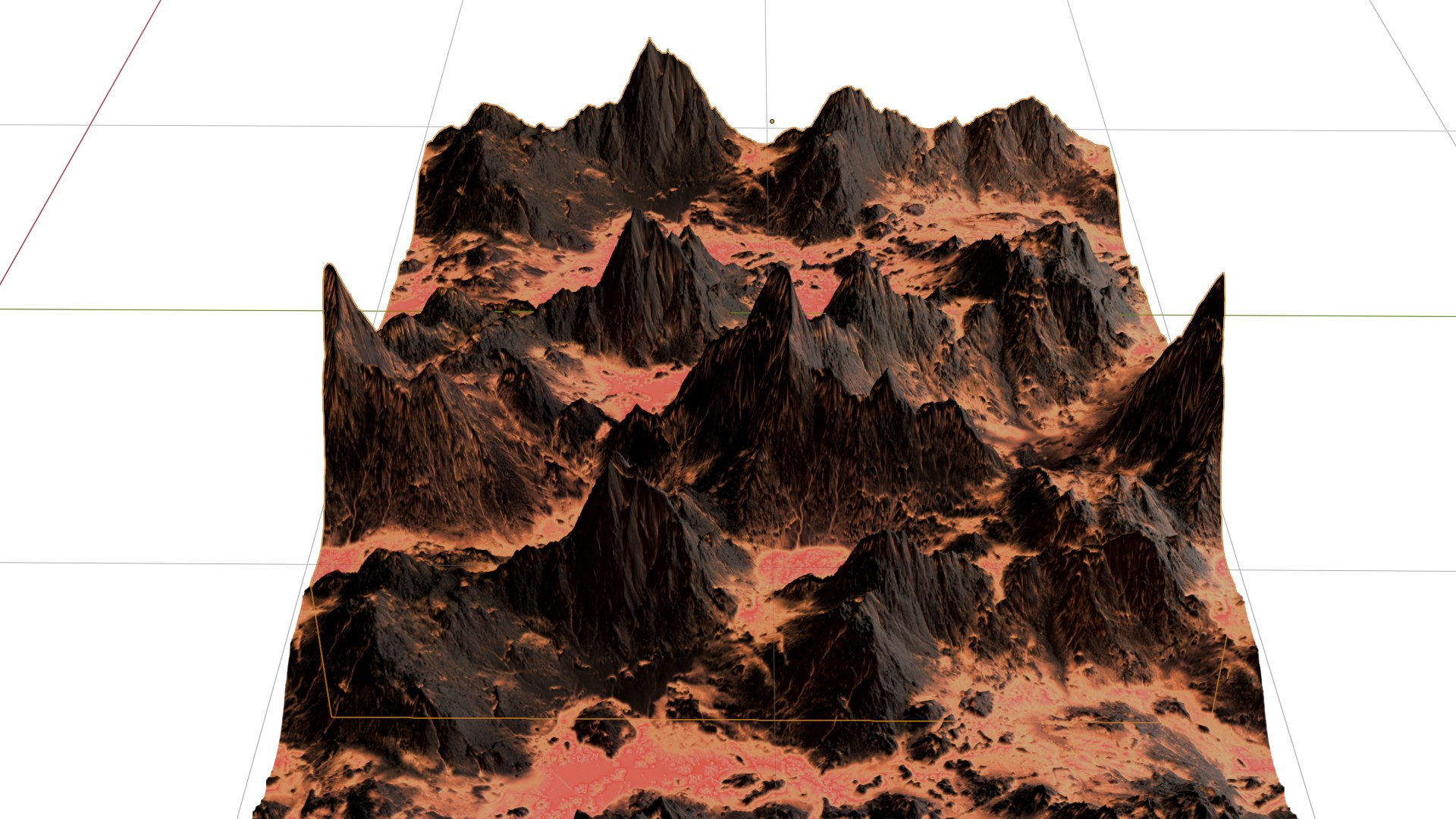 16k Lava Mountain Field Seamless Height Map And 3D Terrain 3D Model ...