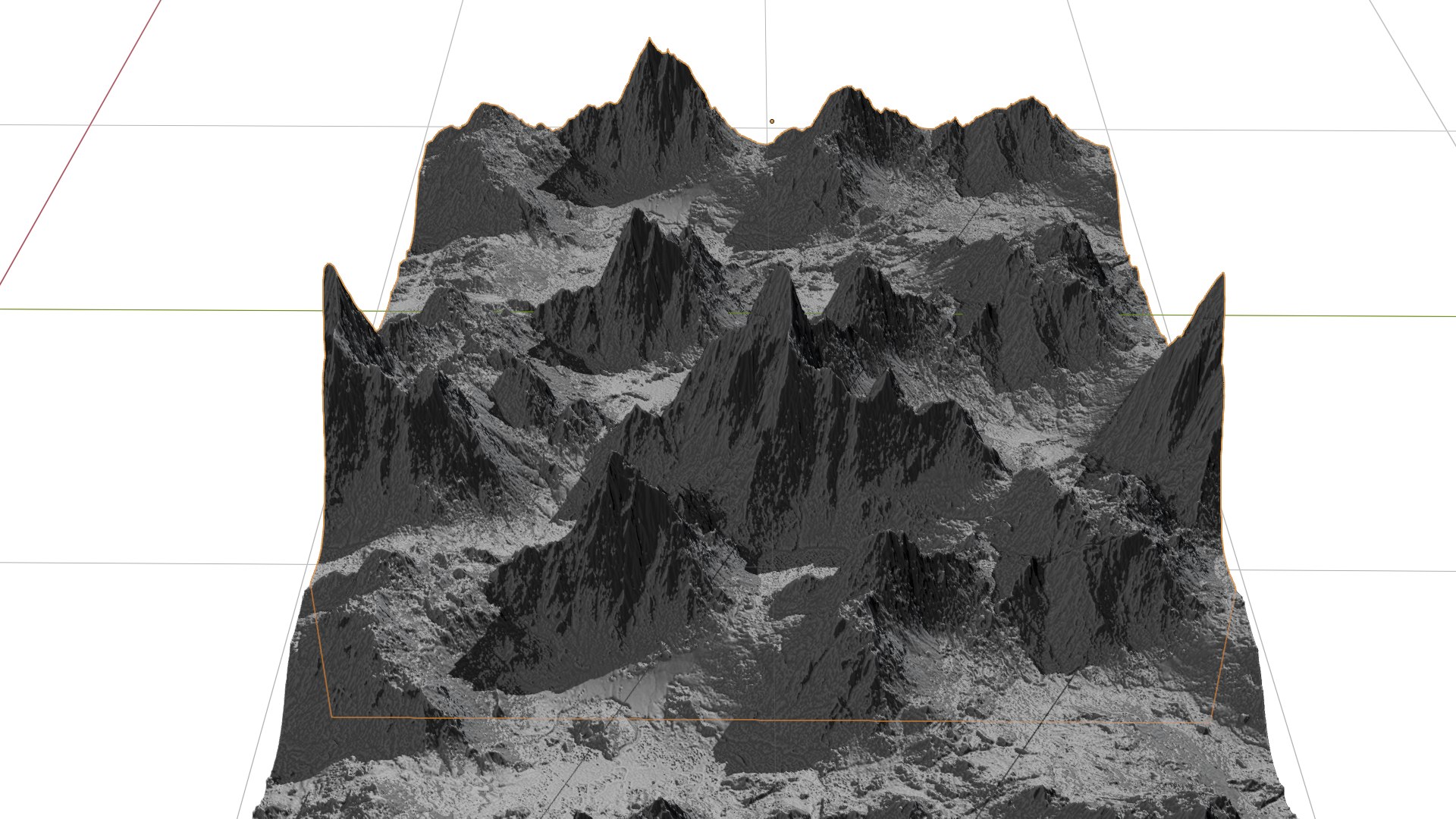 16k Lava Mountain Field Seamless Height Map And 3D Terrain 3D Model ...