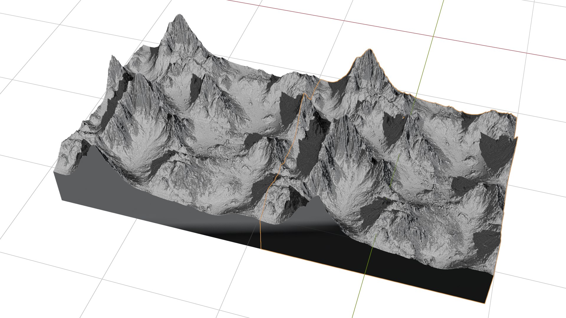 16k Lava Mountain Field Seamless Height Map And 3D Terrain 3D Model ...