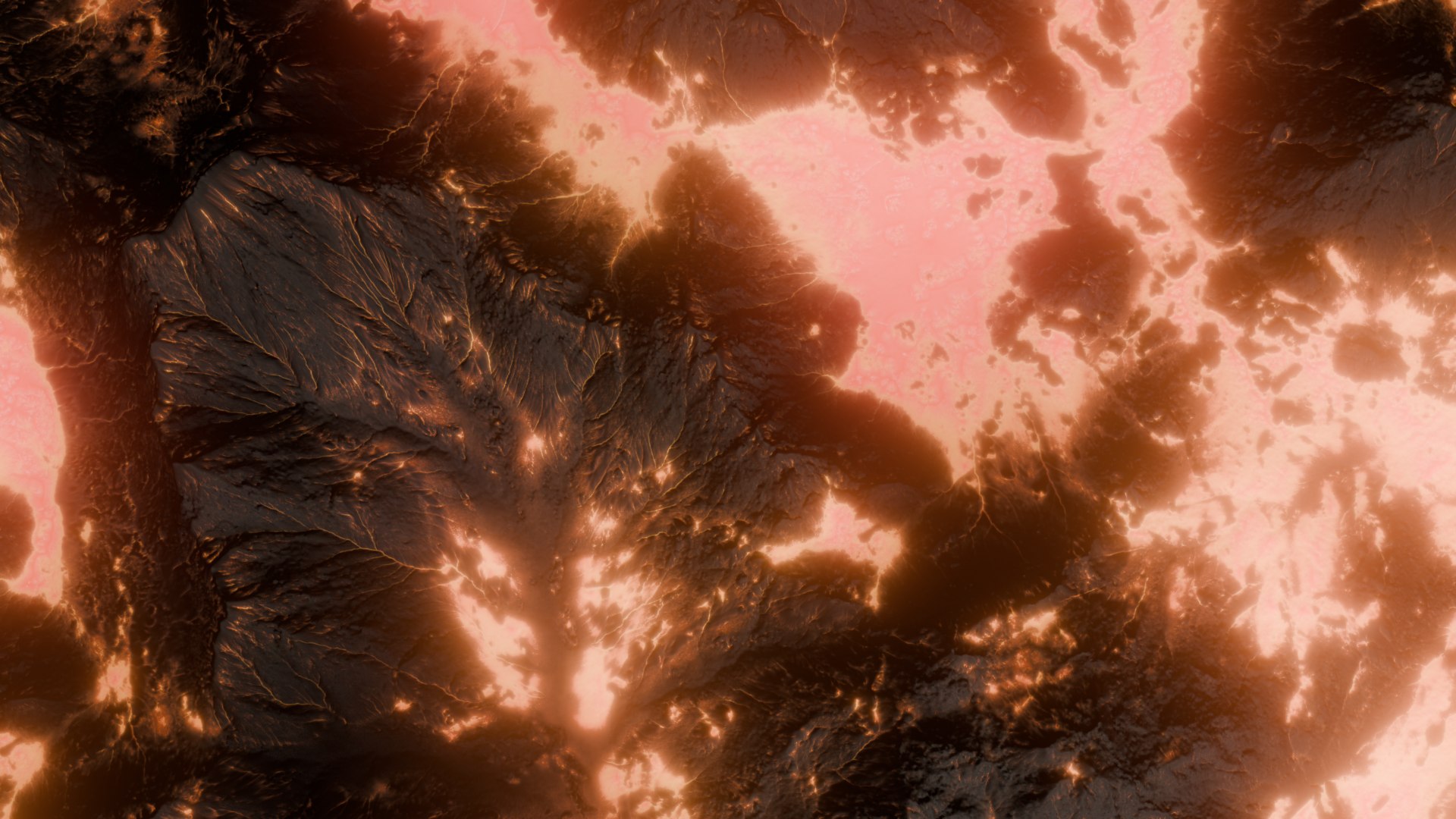 16k Lava Mountain Field Seamless Height Map And 3D Terrain 3D Model ...