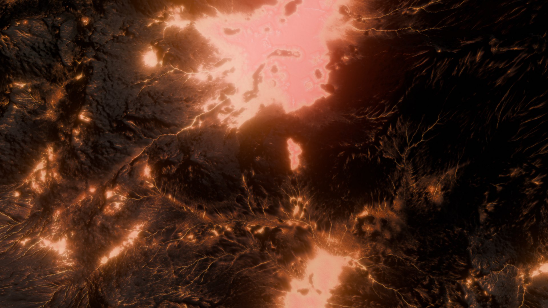 16k Lava Mountain Field Seamless Height Map And 3D Terrain 3D Model ...