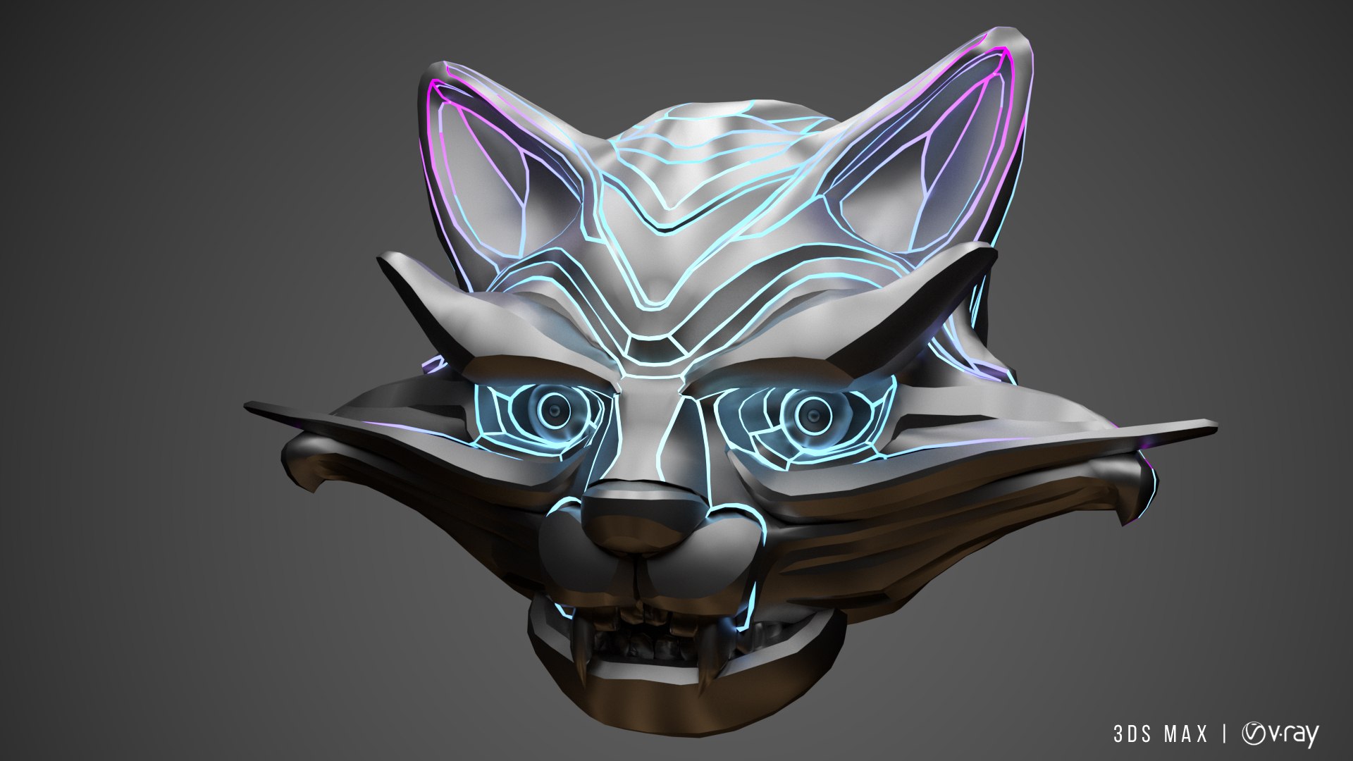 3D Cat Cyber Head - TurboSquid 2044117