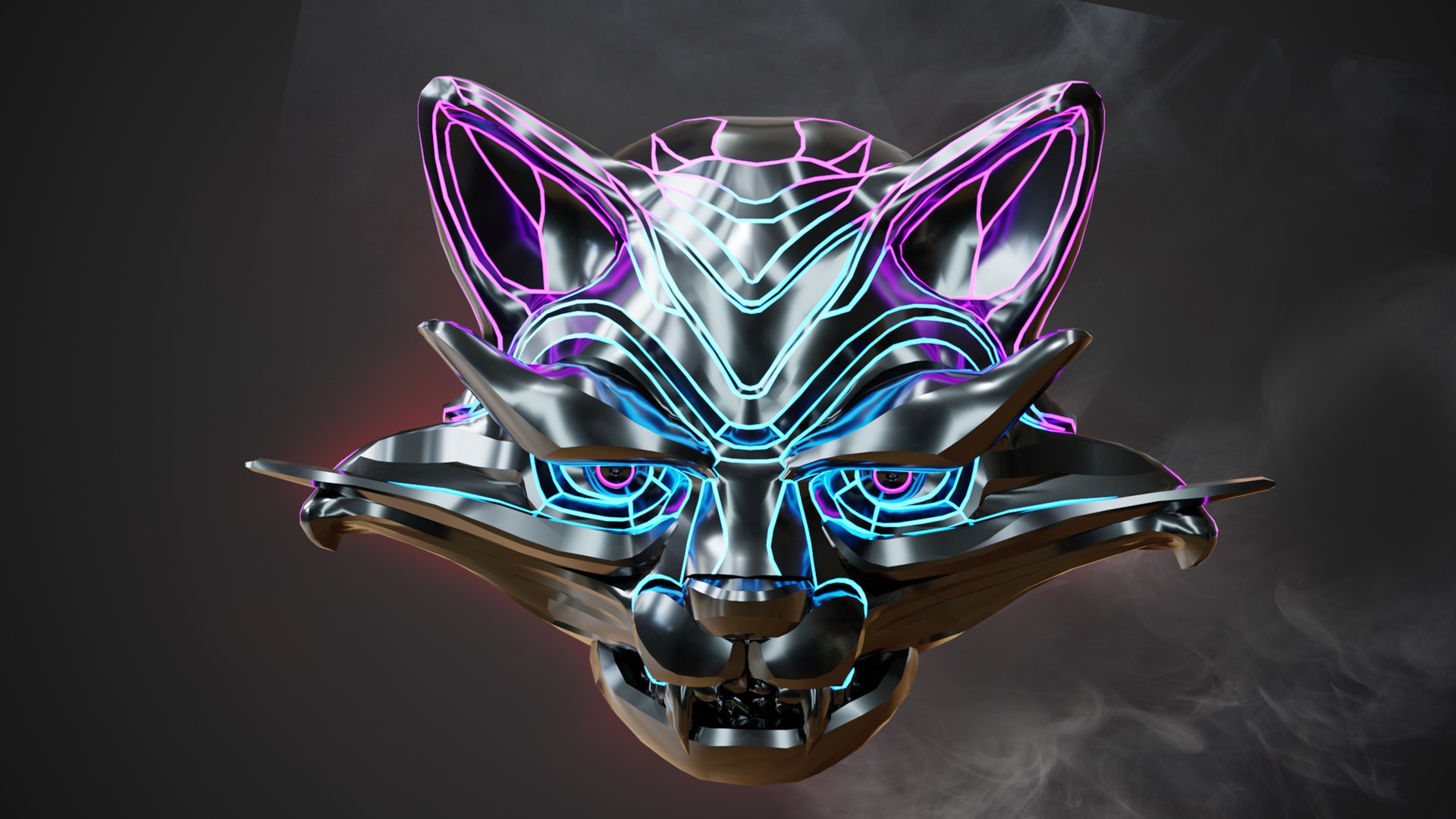 3D Cat Cyber Head - TurboSquid 2044117
