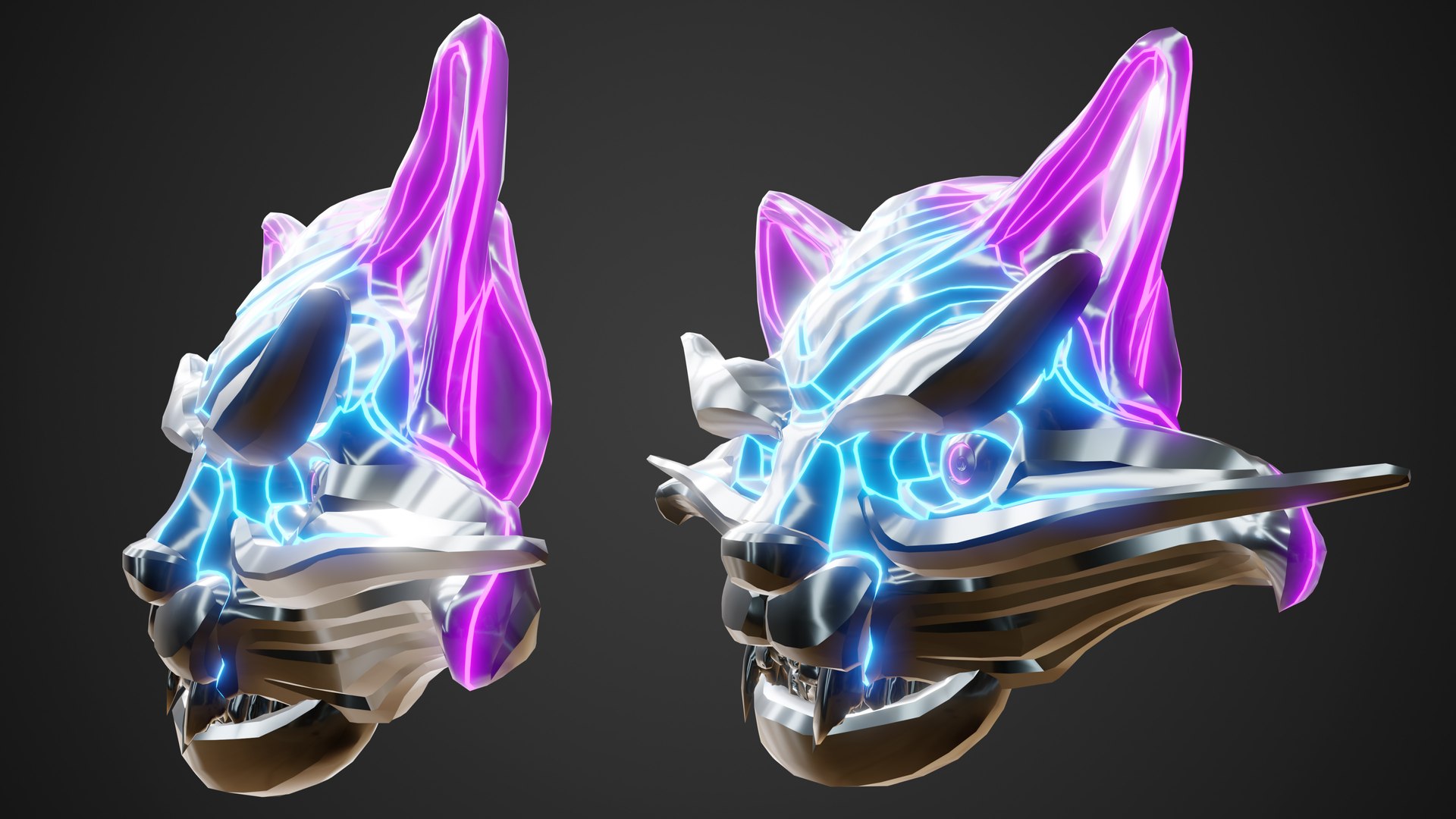 3D Cat Cyber Head - TurboSquid 2044117
