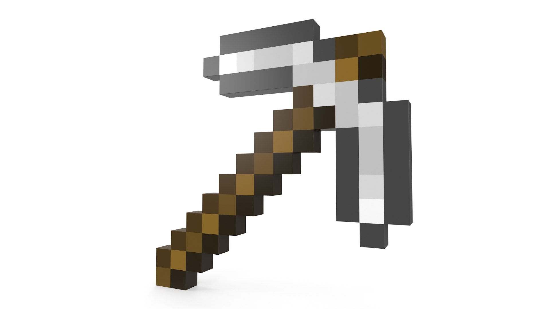 3D Minecraft Iron Pickaxe - TurboSquid 2292900