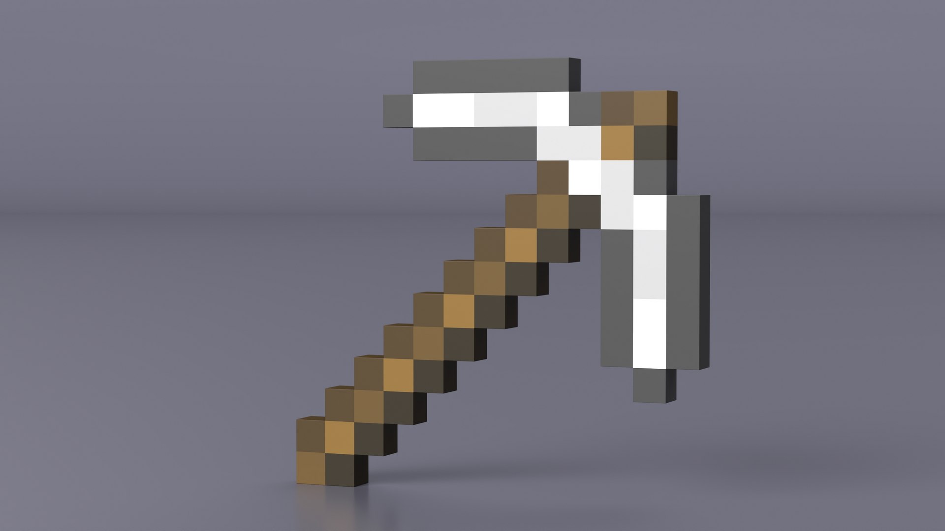 3D Minecraft Iron Pickaxe - TurboSquid 2292900