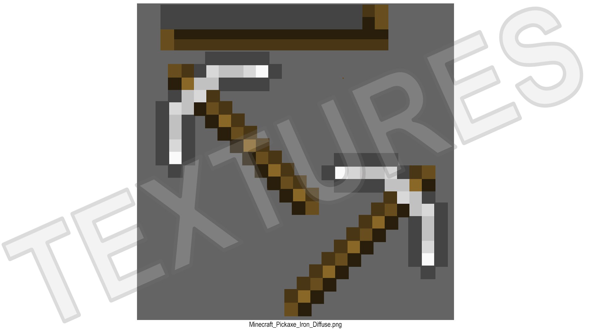 3D Minecraft Iron Pickaxe - TurboSquid 2292900