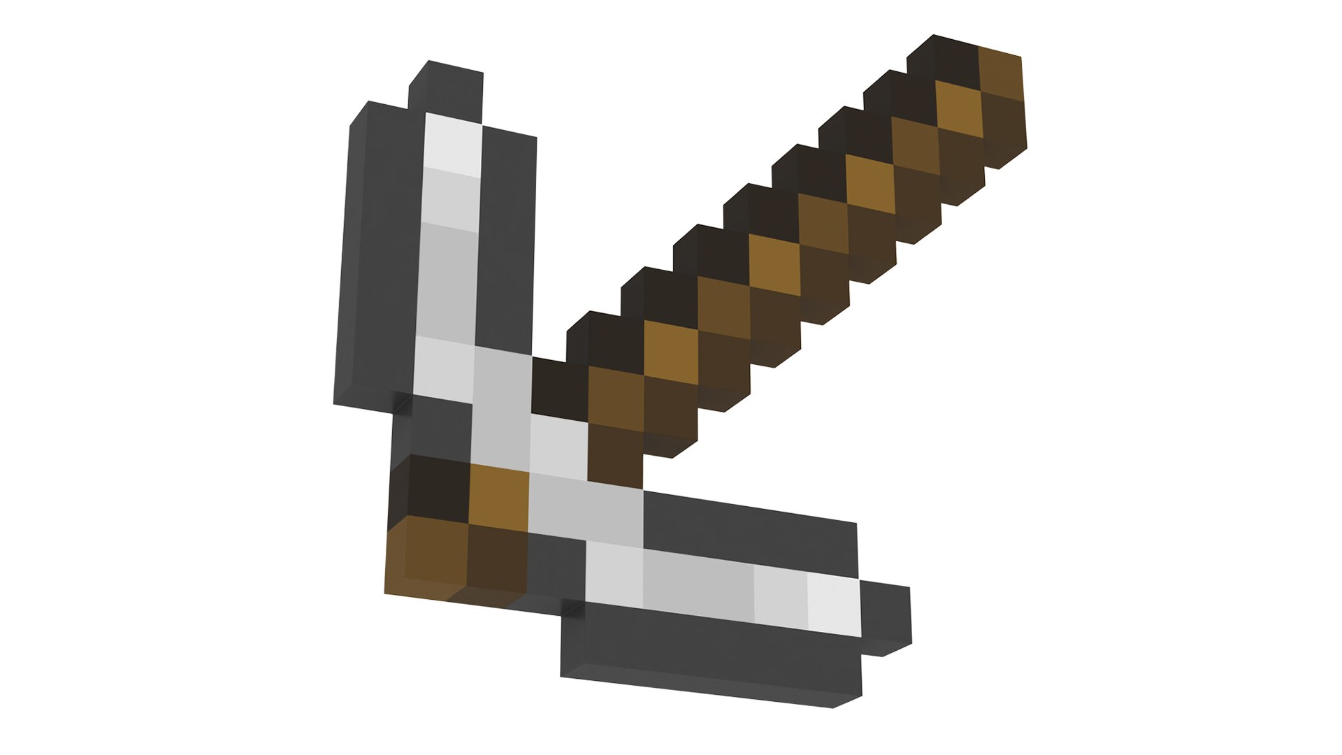 3D Minecraft Iron Pickaxe - TurboSquid 2292900