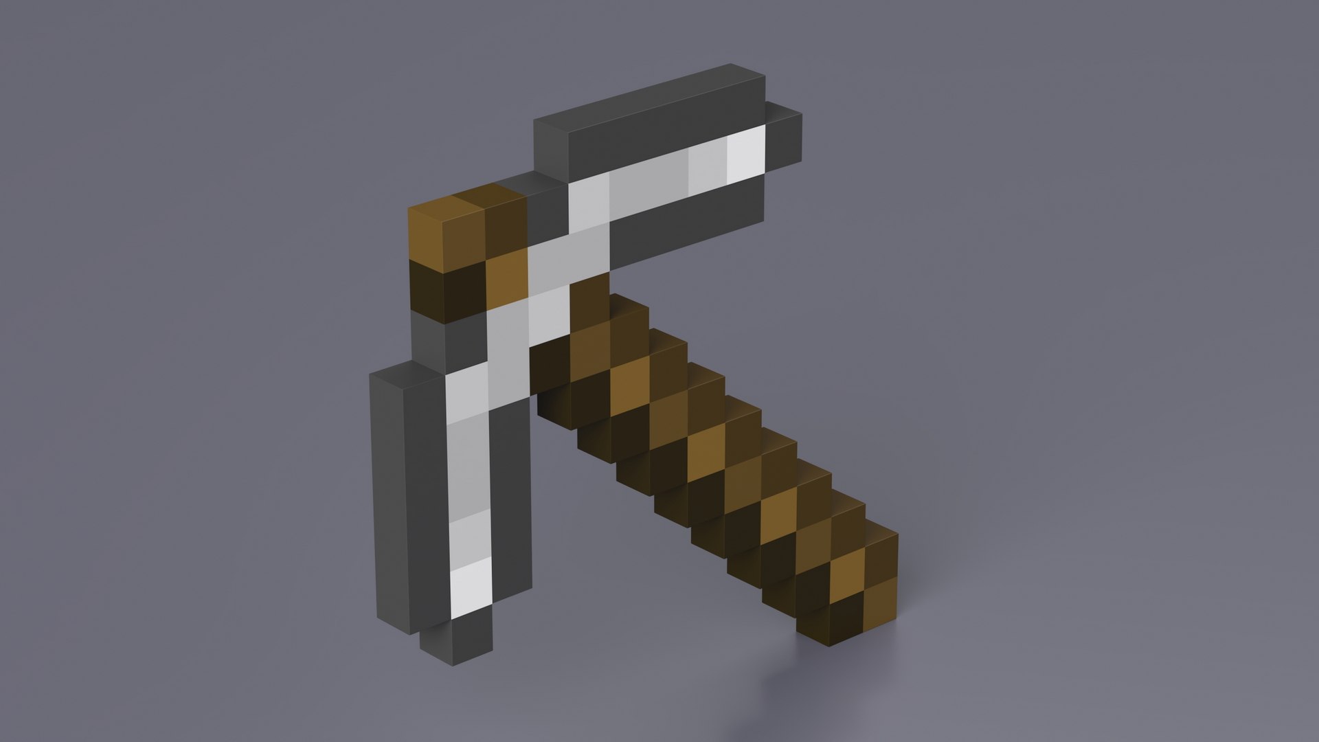 3D Minecraft Iron Pickaxe - TurboSquid 2292900