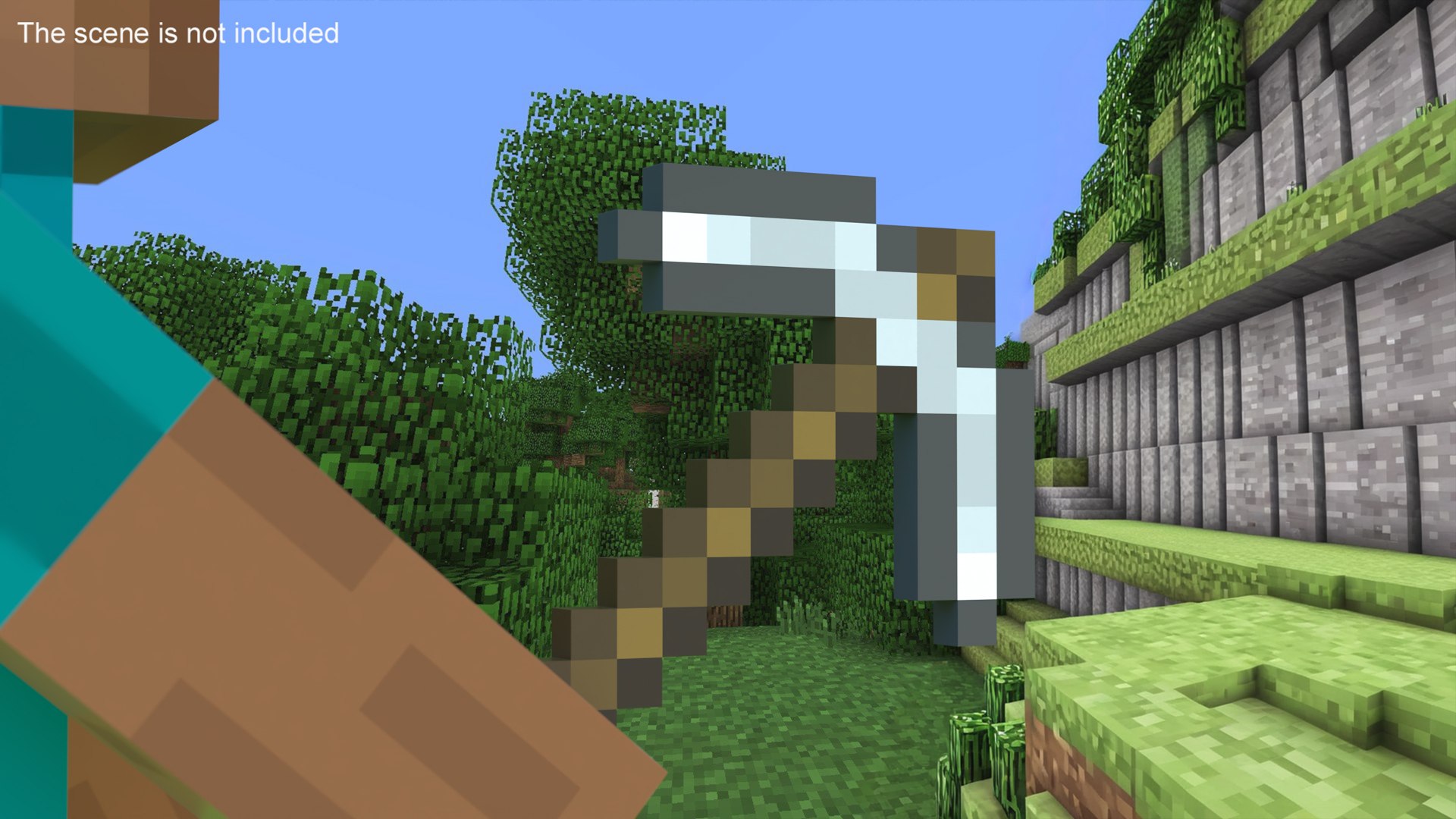 3D Minecraft Iron Pickaxe - TurboSquid 2292900