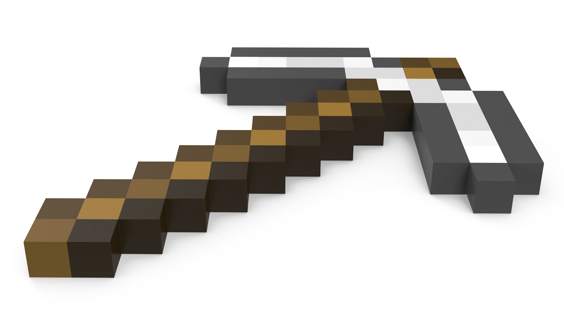 3D Minecraft Iron Pickaxe - TurboSquid 2292900