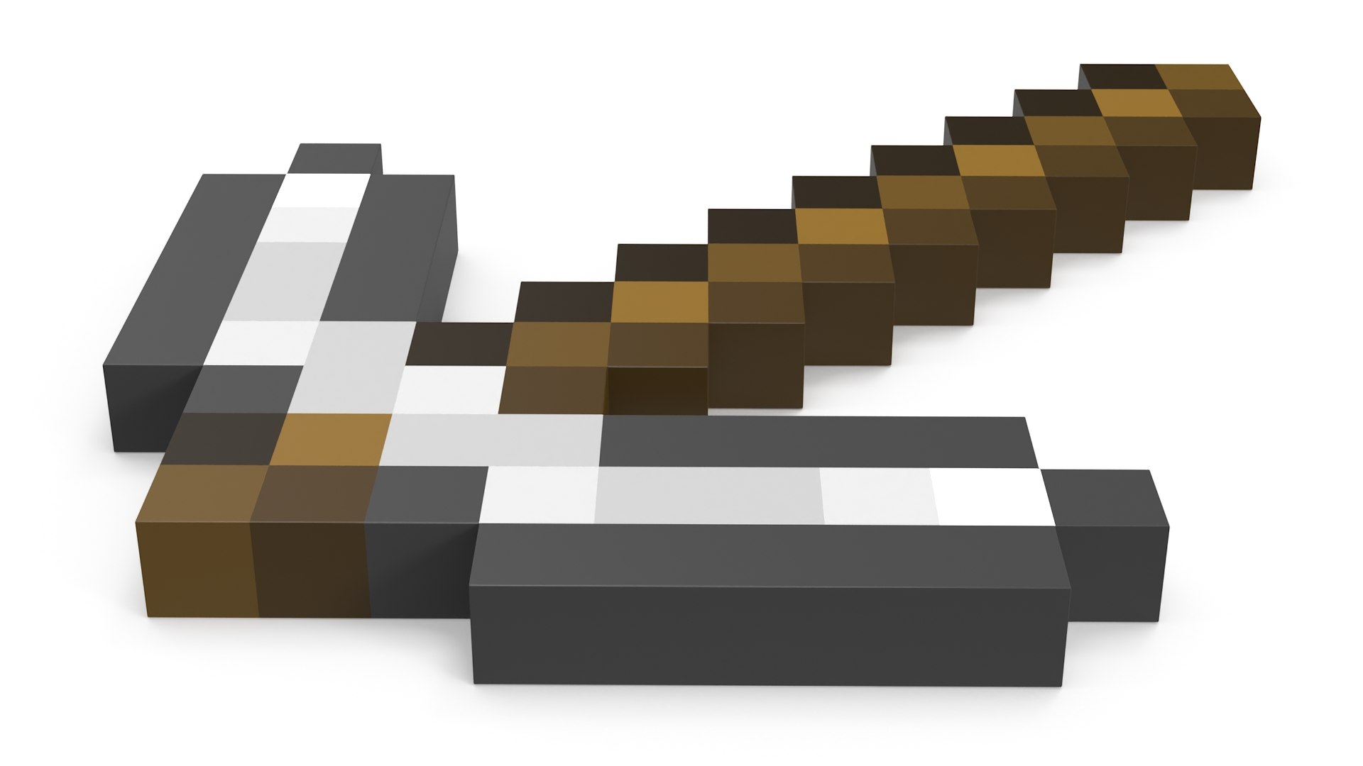 3D Minecraft Iron Pickaxe - TurboSquid 2292900