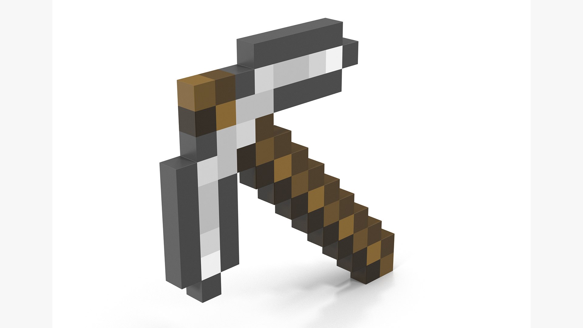 3D Minecraft Iron Pickaxe - TurboSquid 2292900