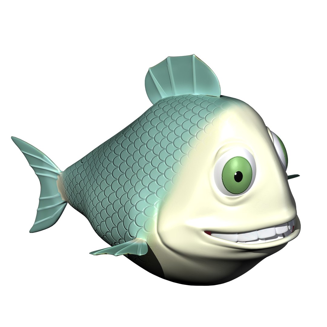 Fish Cartoon Character Rigged 3ds
