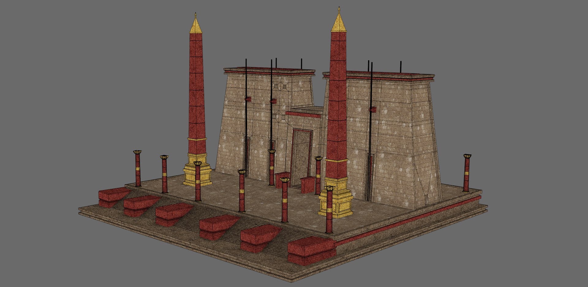 Fantasy Egypt Gate Karnak 3D Model - TurboSquid 2245217