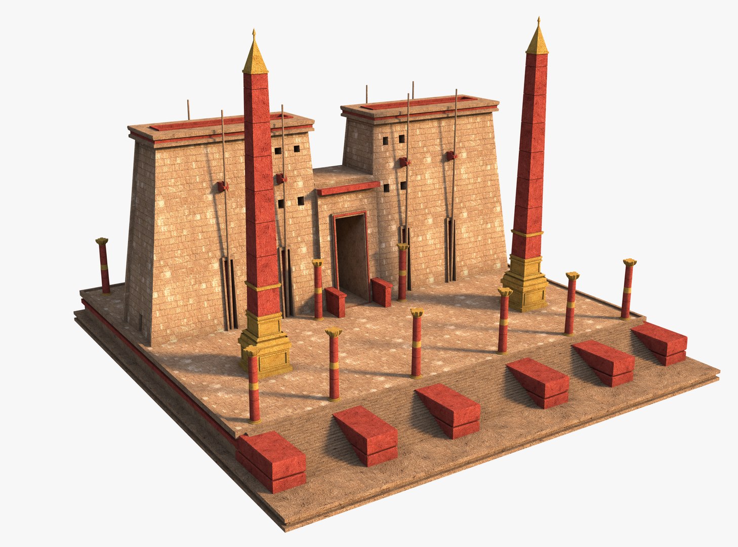 Fantasy Egypt Gate Karnak 3D Model - TurboSquid 2245217