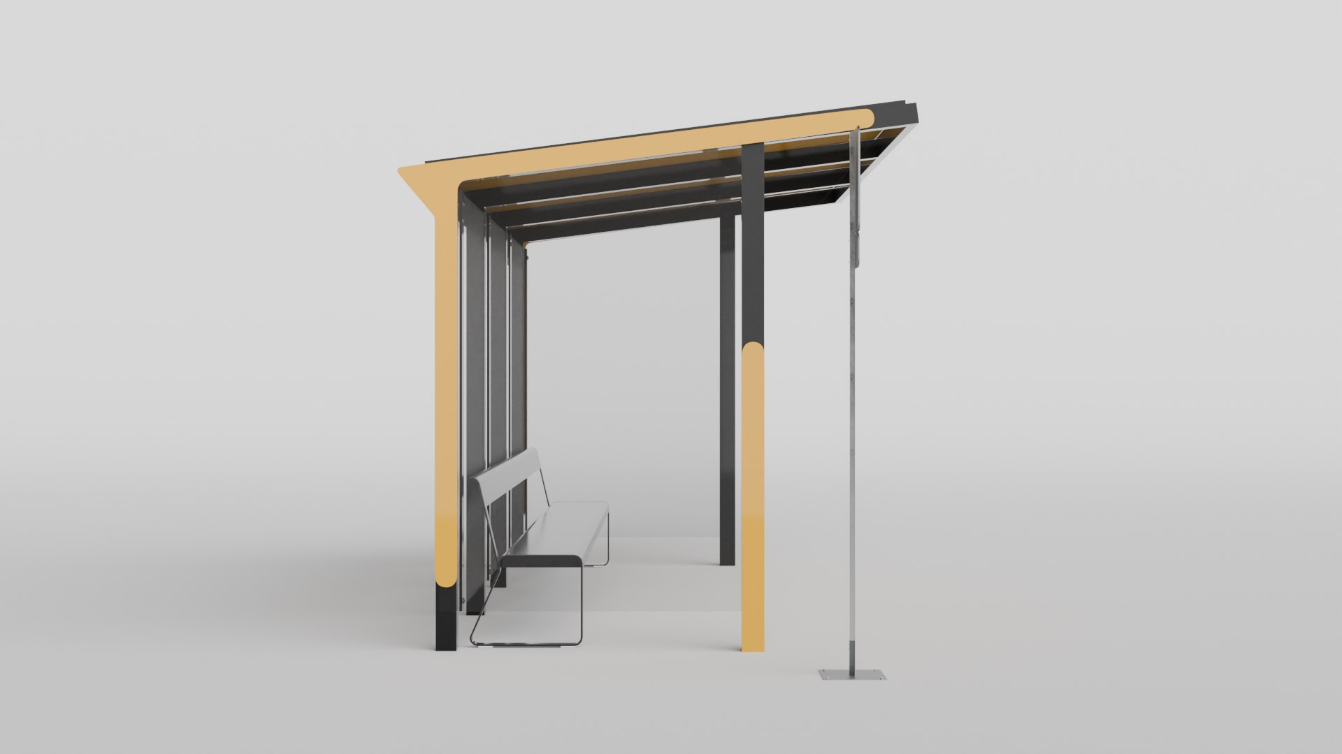 Bus Stop Model - TurboSquid 2291291