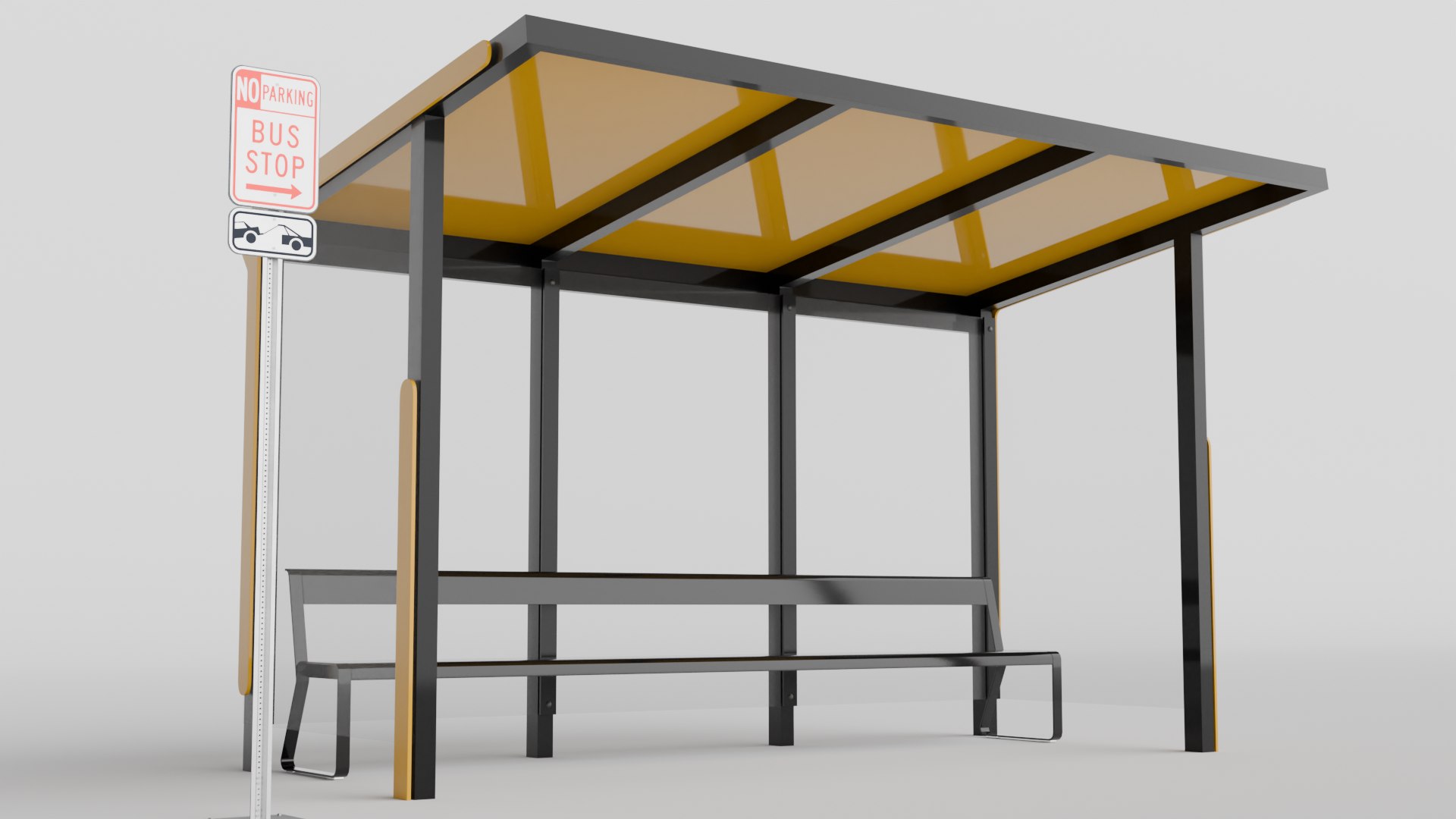 Bus Stop Model - TurboSquid 2291291